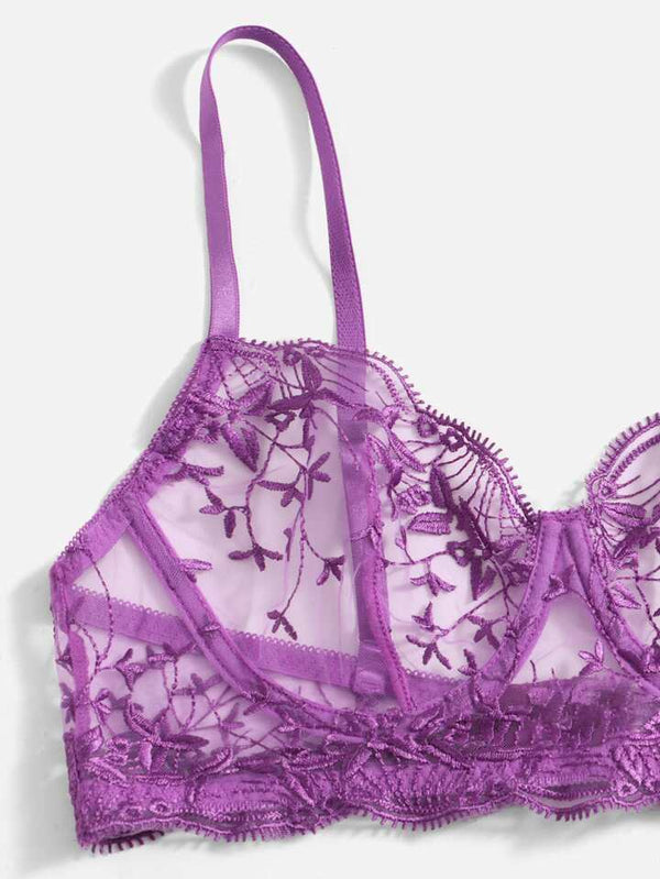 Purple Lingerie See Through Set Lace – Self Care Shop